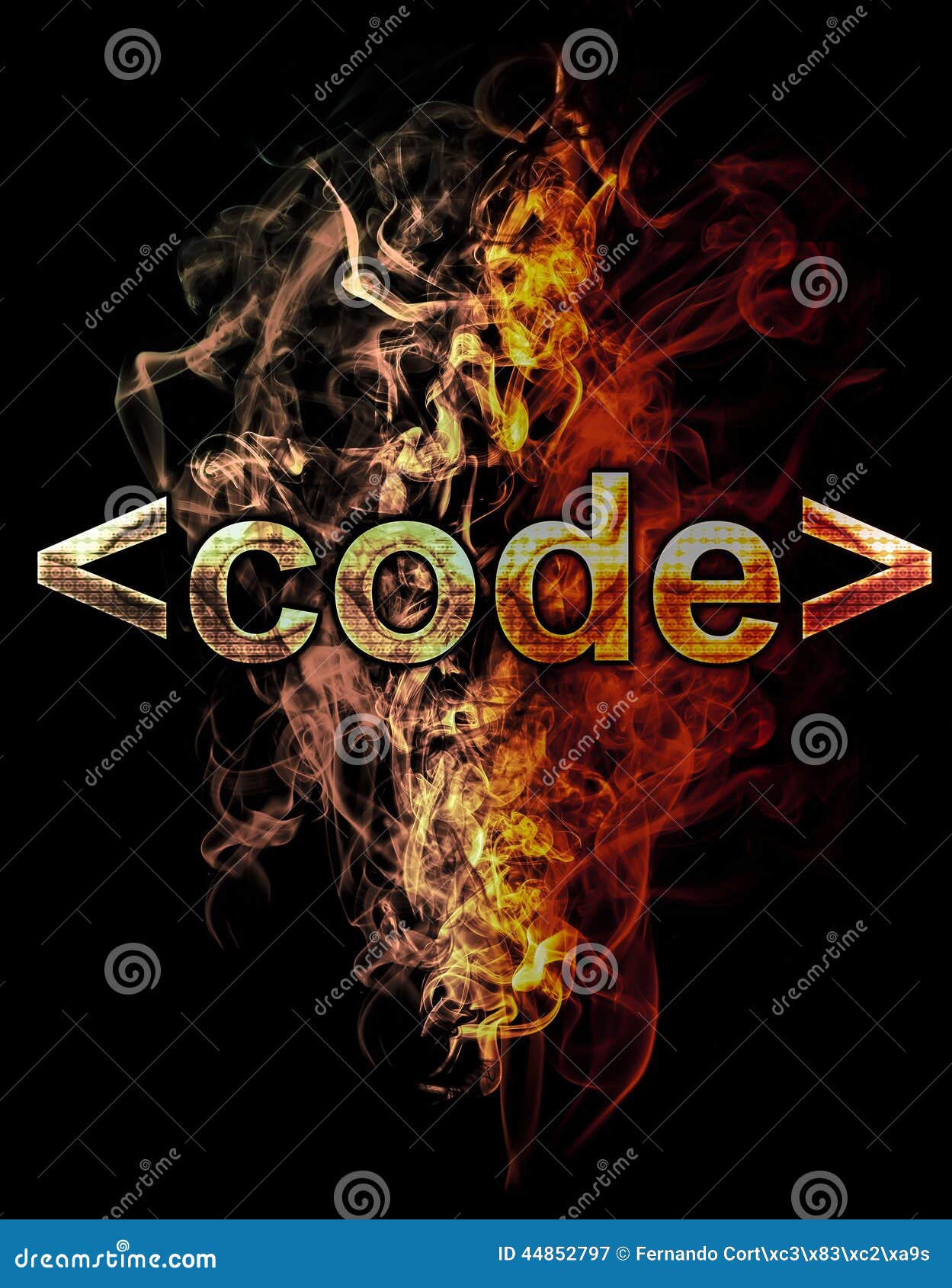 Code, Illustration Du Nombre Avec Des Effets De Chrome Et Feu Rouge O ...