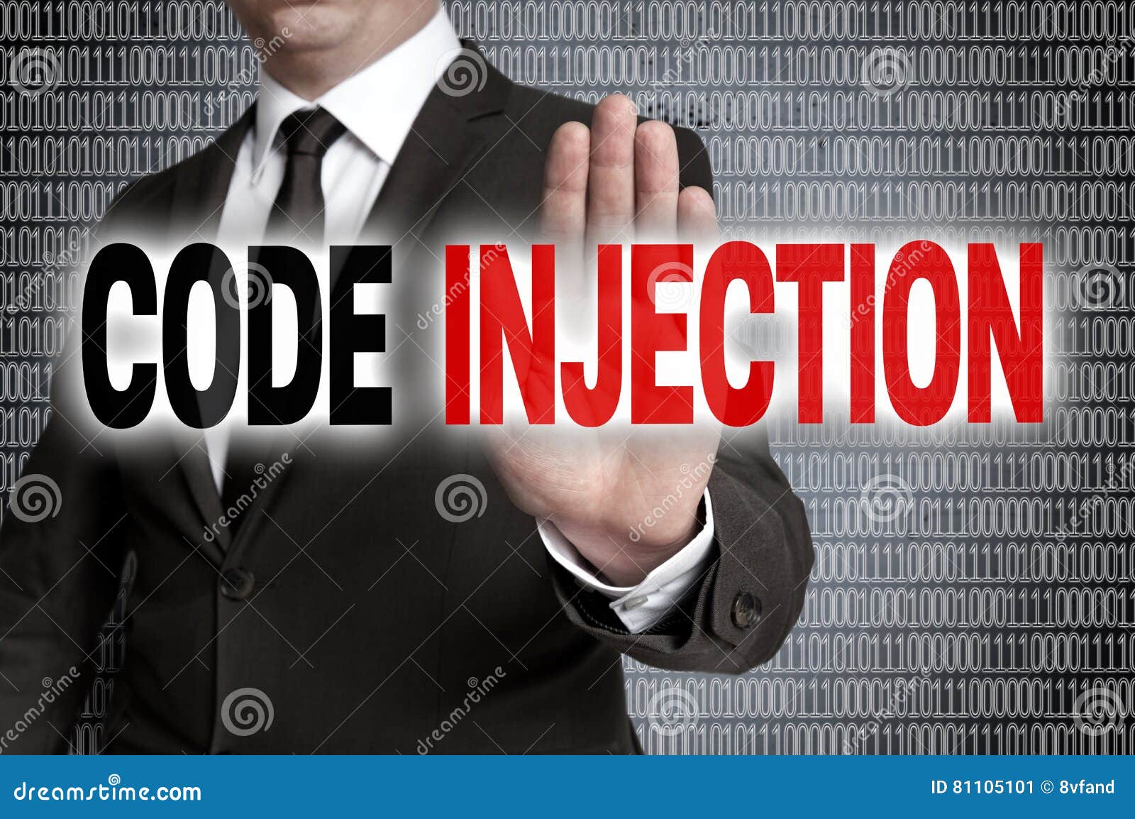 Code Injection with Matrix is Shown by Businessman Stock Image - Image ...