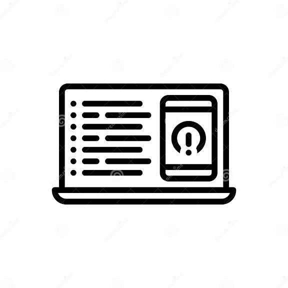 Black Line Icon for Code Issue, Glitch and Problem Stock Vector ...