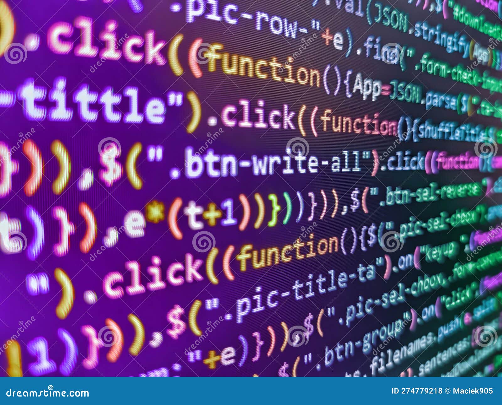 Code Of Javascript Language On White Background Mobile App Building Html Css3 Source Code On