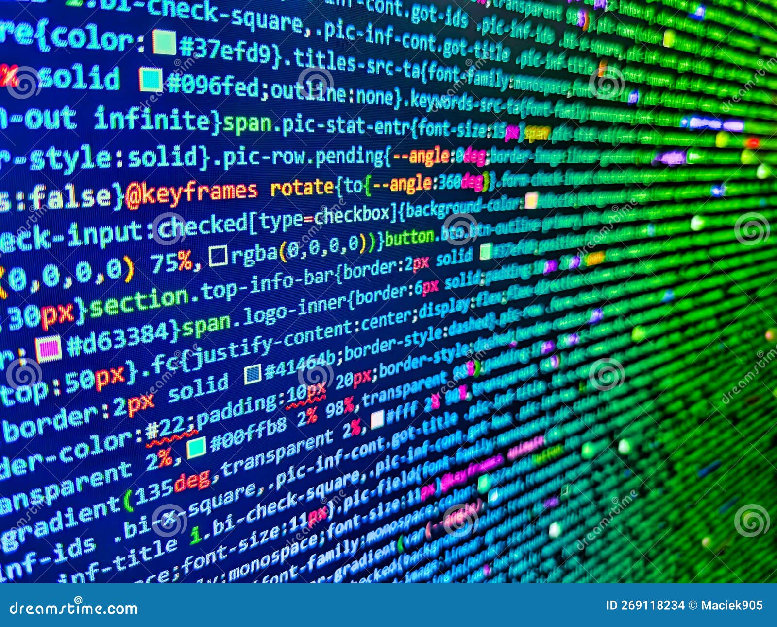 Code Of Javascript Language On White Background Monitor Closeup Of Function Source Code Stock