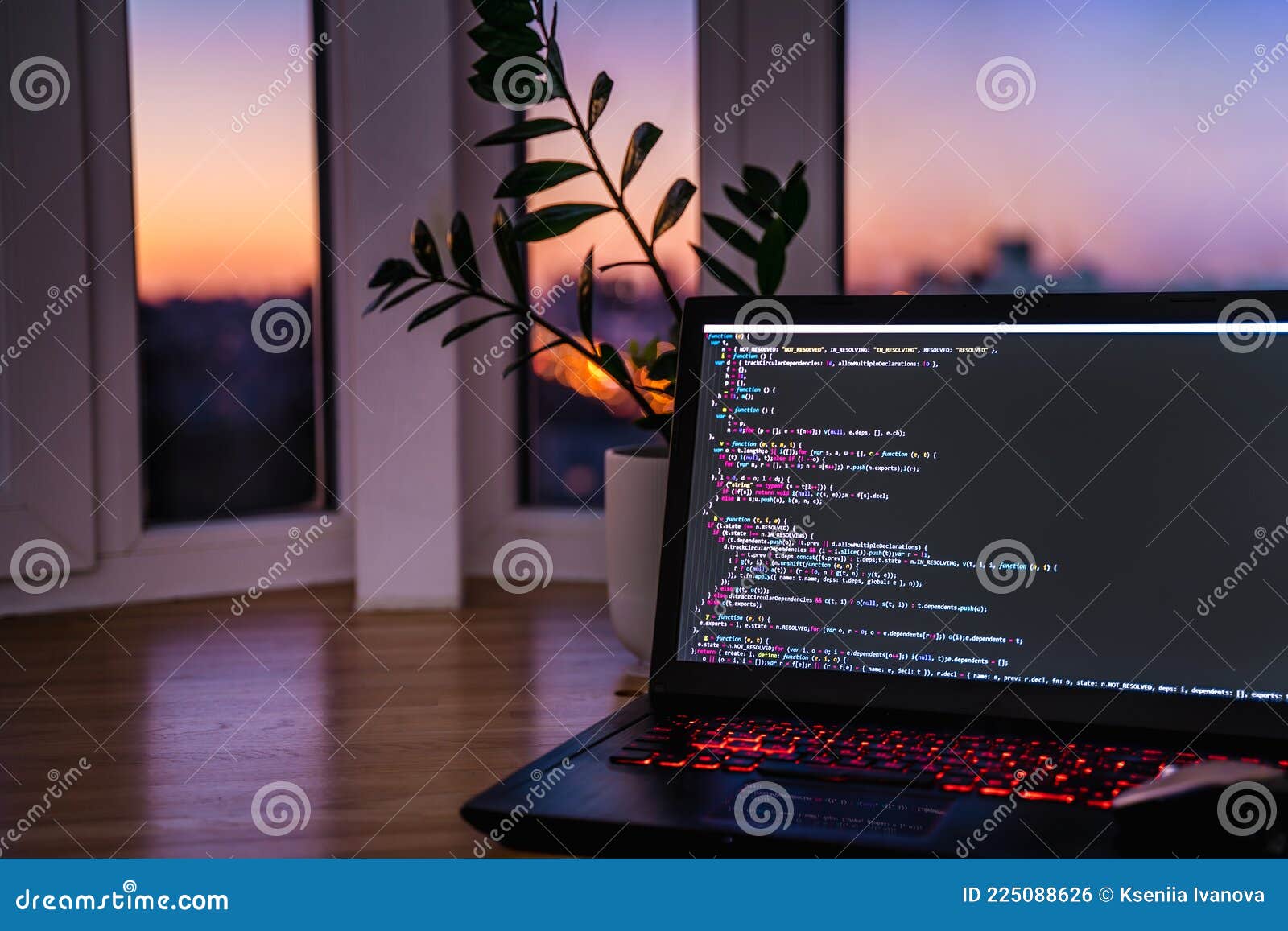 The Code on the Laptop Screen at Night. Software Development Stock Photo - Image of modern ...