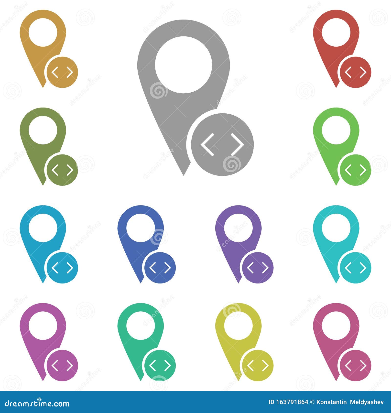 Code, Location Multi Color Icon. Simple Glyph, Flat Vector of Location ...