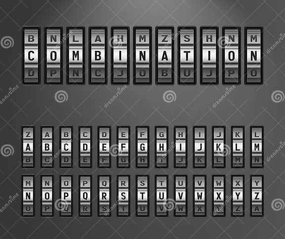 Code Lock Alphabet. Vertical Rotating Discs for Combination Lock with ...
