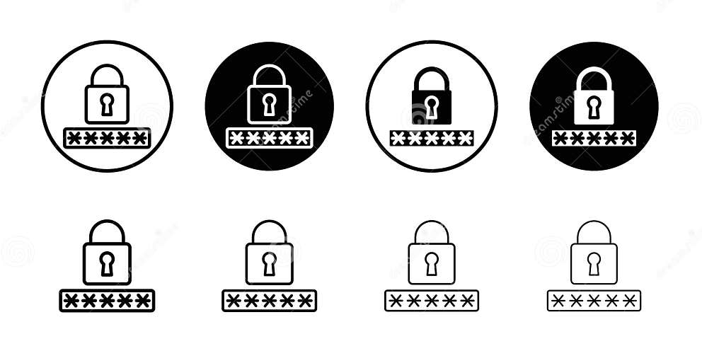 Code Lock Icon Linear Logo Isolated Stock Illustration - Illustration ...