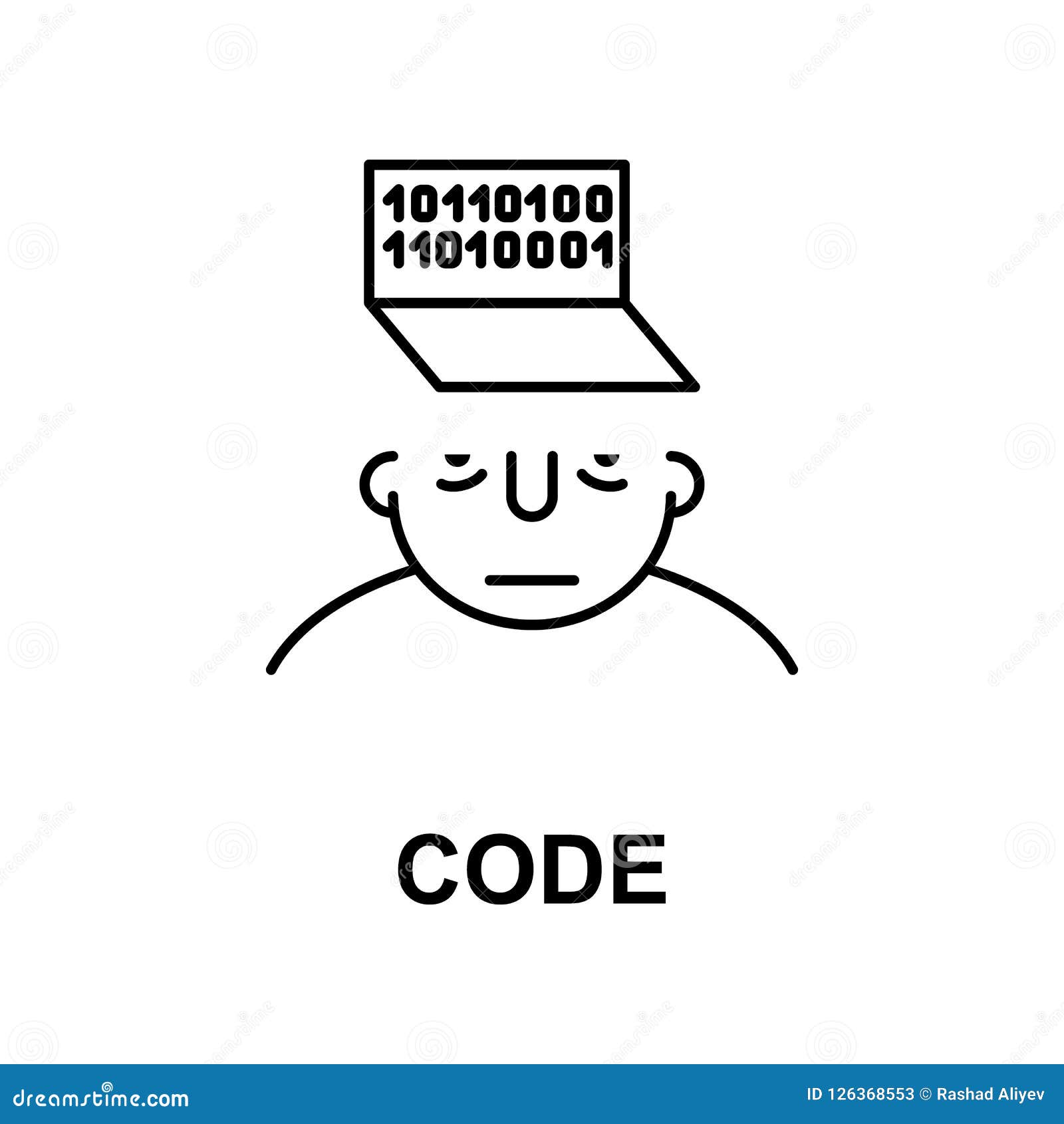 Code on Mind Icon. Element of Human Mind Icon for Mobile Concept and ...
