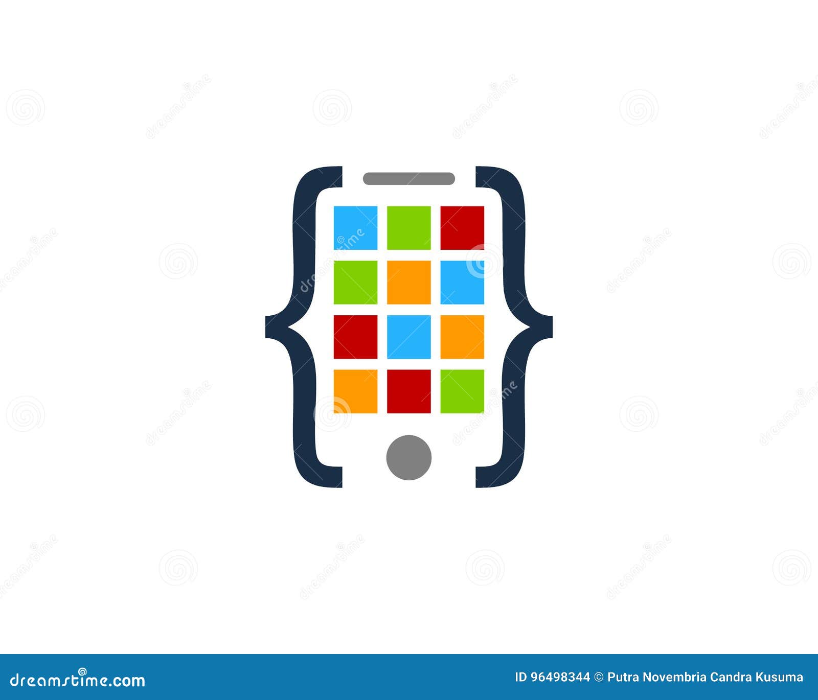 Code Mobile Phone Icon Logo Design Element Stock Vector - Illustration ...