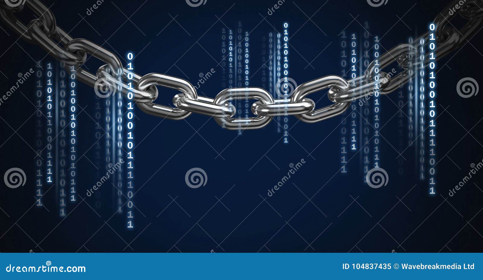 Code Number Binary Lines Over Chain Stock Illustration - Illustration ...