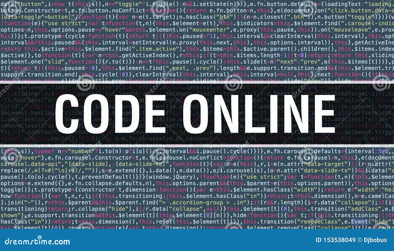 Code Online Text Written on Programming Code Abstract Technology ...