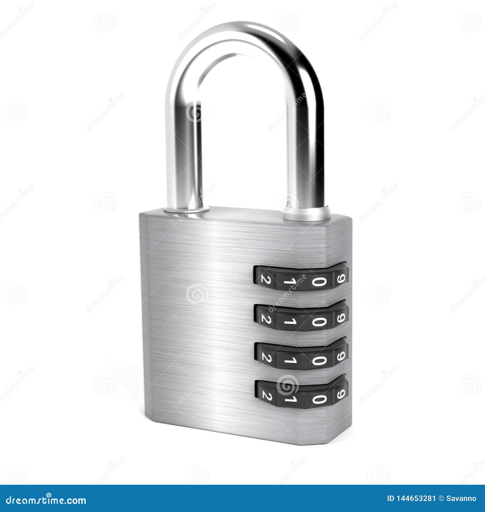 Code Padlock. 3d Rendering Illustration Isolated Stock Illustration ...