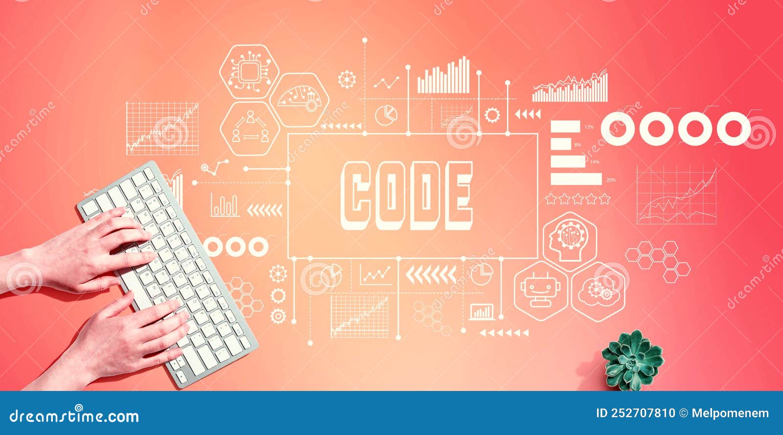 Code with Person Using Computer Keyboard Stock Photo - Image of ...