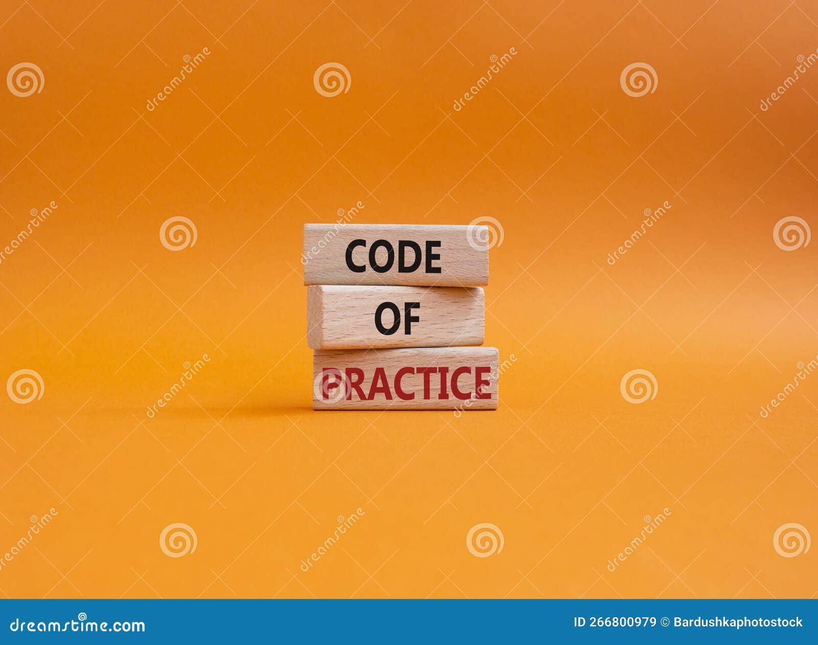 Code of Practice Symbol. Concept Word Code of Practice on Wooden Blocks ...