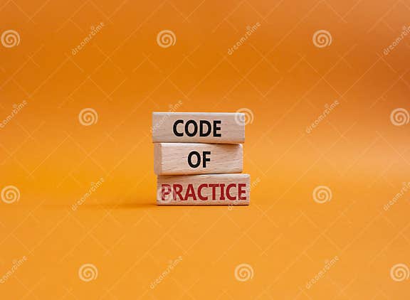 Code of Practice Symbol. Concept Word Code of Practice on Wooden Blocks ...