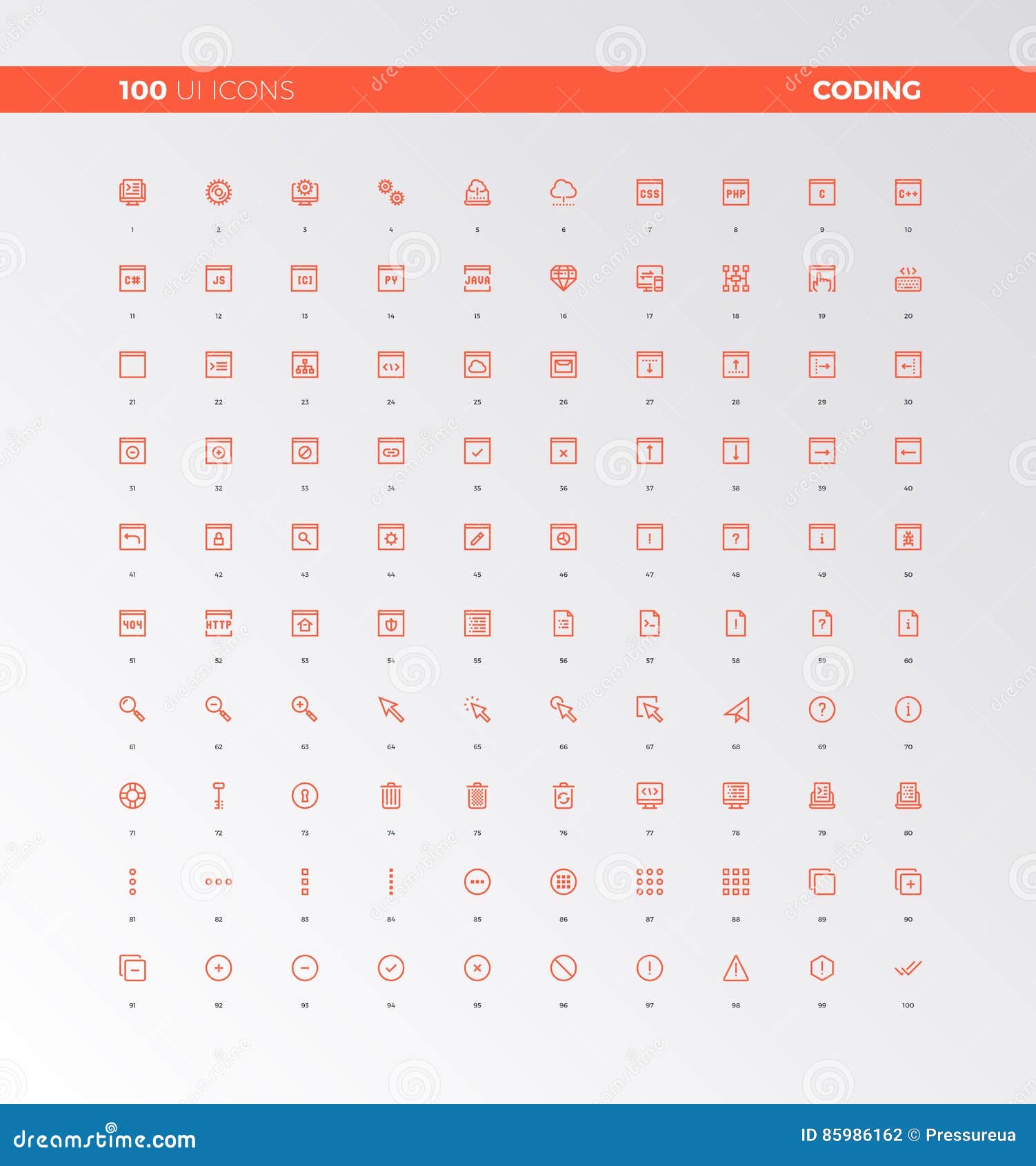 Code-Produktions-Ikonen UI UX Vektor Abbildung - Illustration von ...