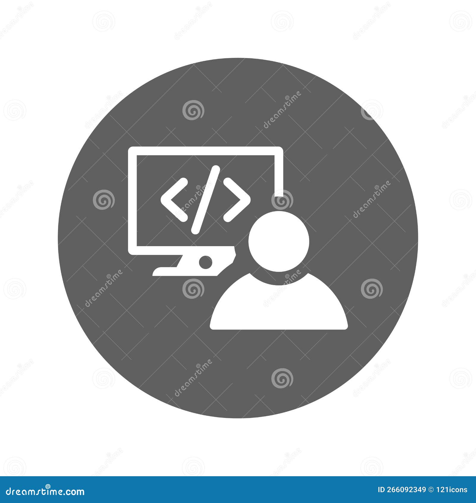 Programmer Icon Javascript Coder Bug Fix Computer Software Expert Program Language Vector