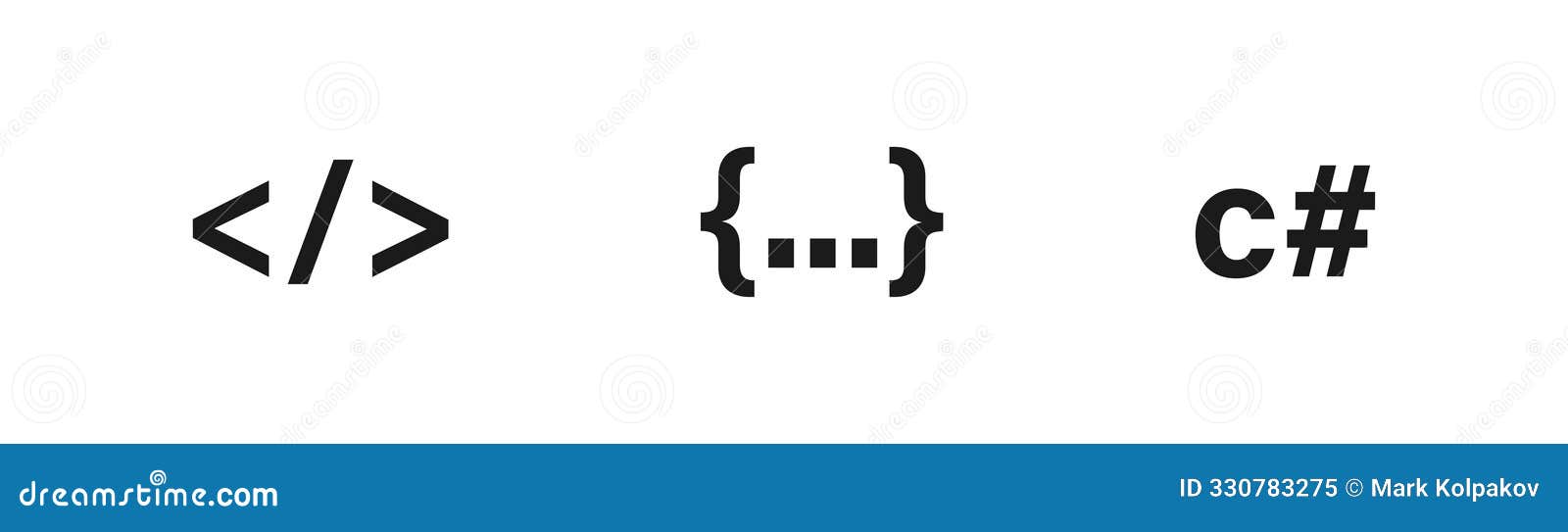 Code and Programming Coding Set Icon. Vector Stock Illustration - Illustration of computing ...