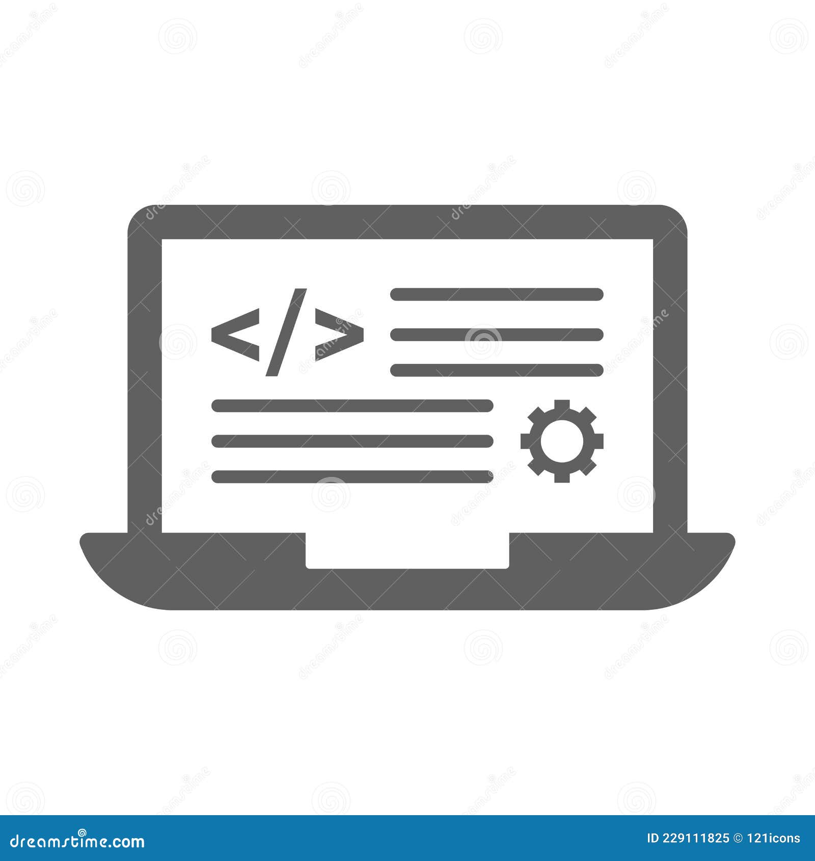 Code, Programming Icon. Gray Vector Graphics Stock Vector ...