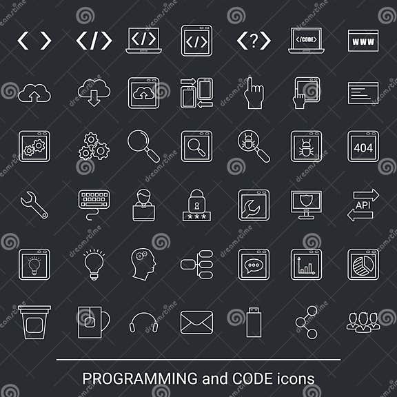 Programming icon set stock vector. Illustration of information - 106939123