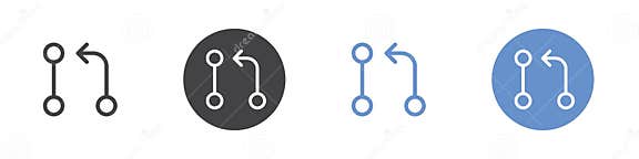 Code Pull Flat Set in Black and White Color Stock Illustration ...