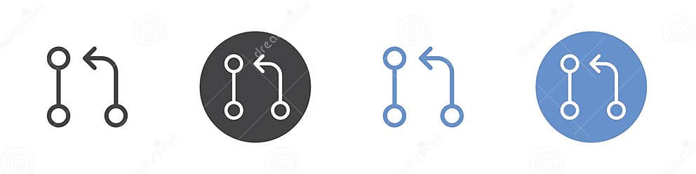 Code Pull Flat Set in Black and White Color Stock Illustration ...