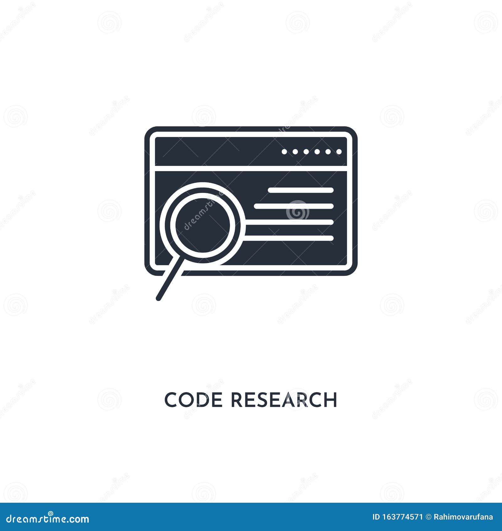 Code Research Icon. Simple Element Illustration. Isolated Trendy Filled ...