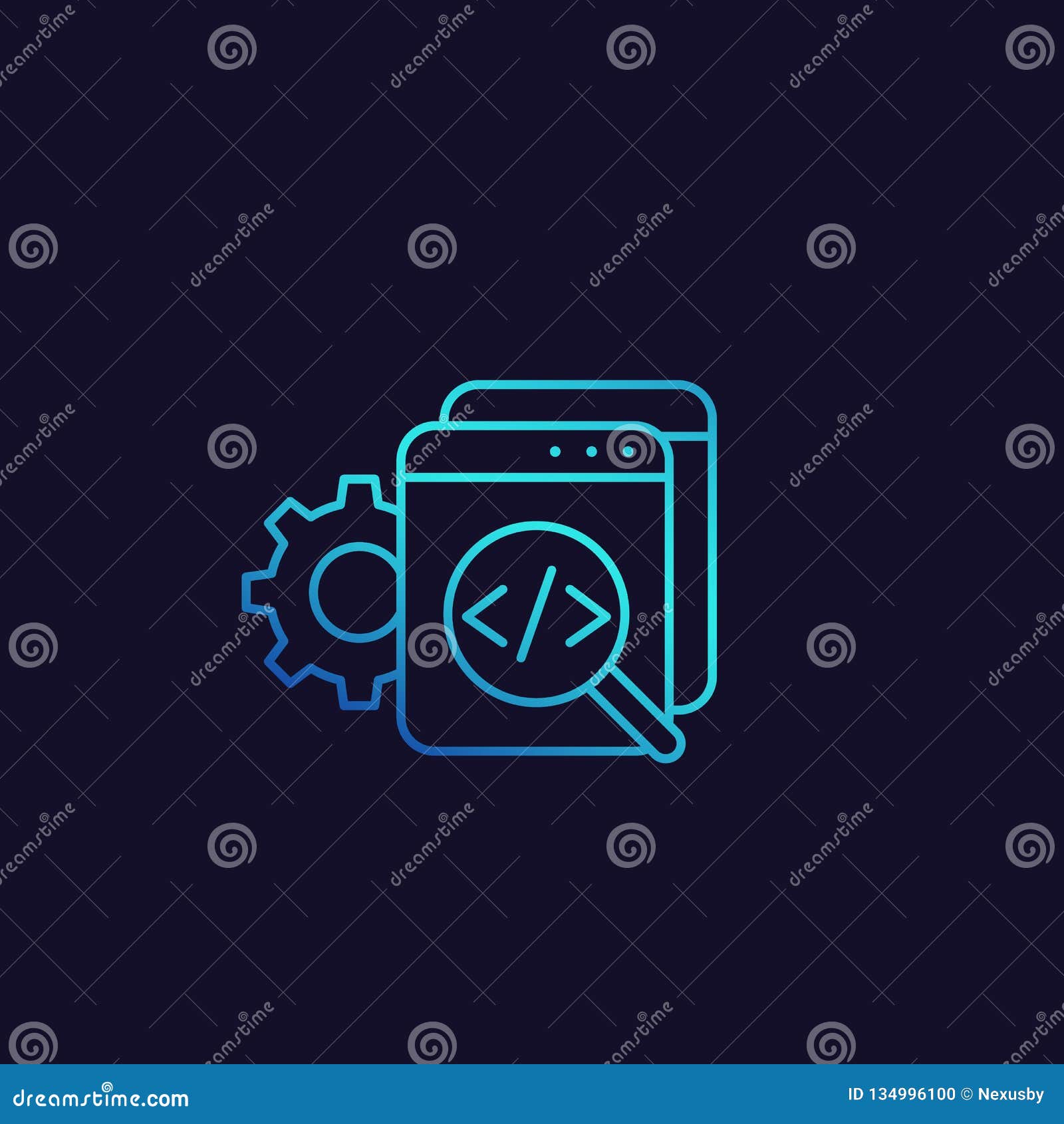 Code Review, Software, App Development Vector Icon Stock Vector - Illustration of code, search ...