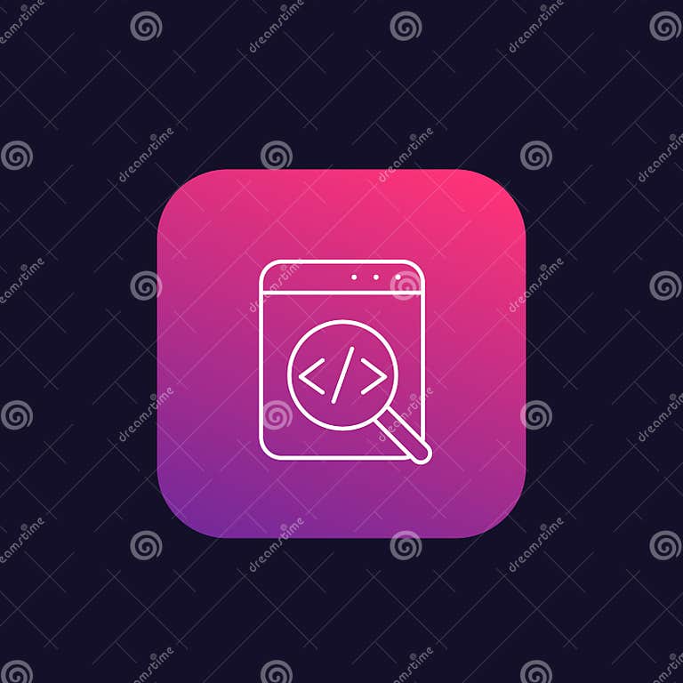 Code Review, Software Development Linear Icon Stock Vector ...