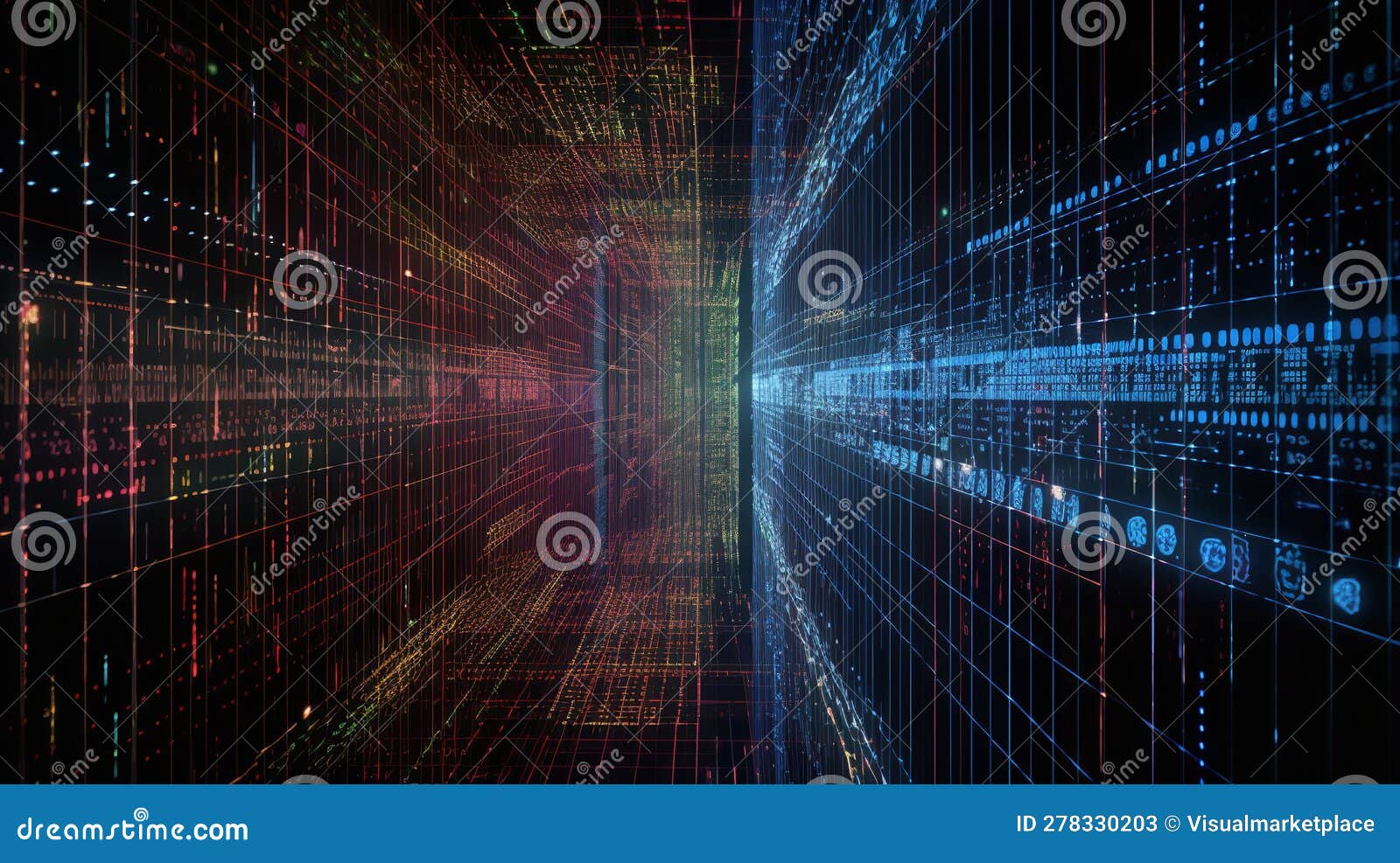 Code Running in an AI Supercomputer Stock Illustration - Illustration ...