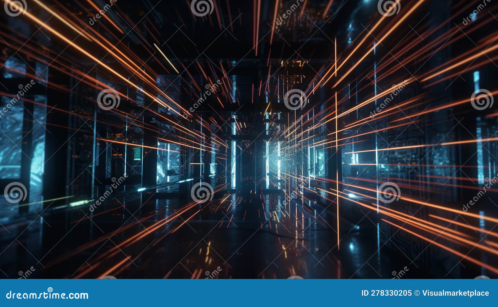 Code Running in an AI Supercomputer Stock Illustration - Illustration ...