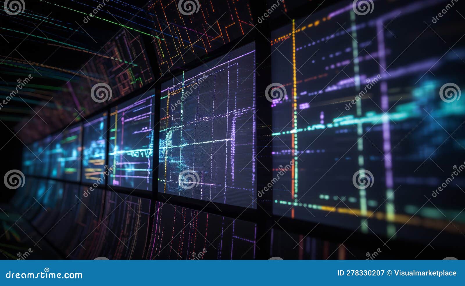 Code Running in an AI Supercomputer Stock Illustration - Illustration ...