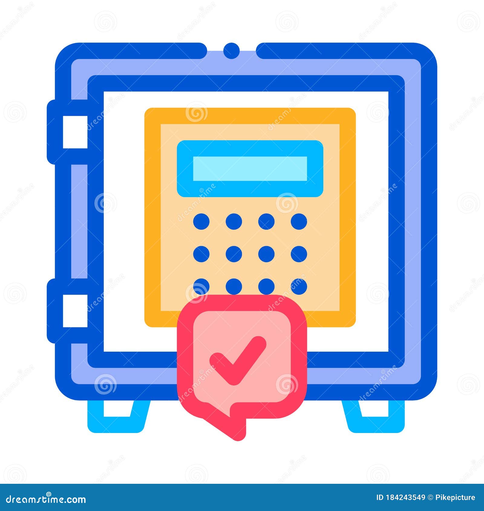 Code Safe Icon Vector Outline Illustration Stock Vector - Illustration ...