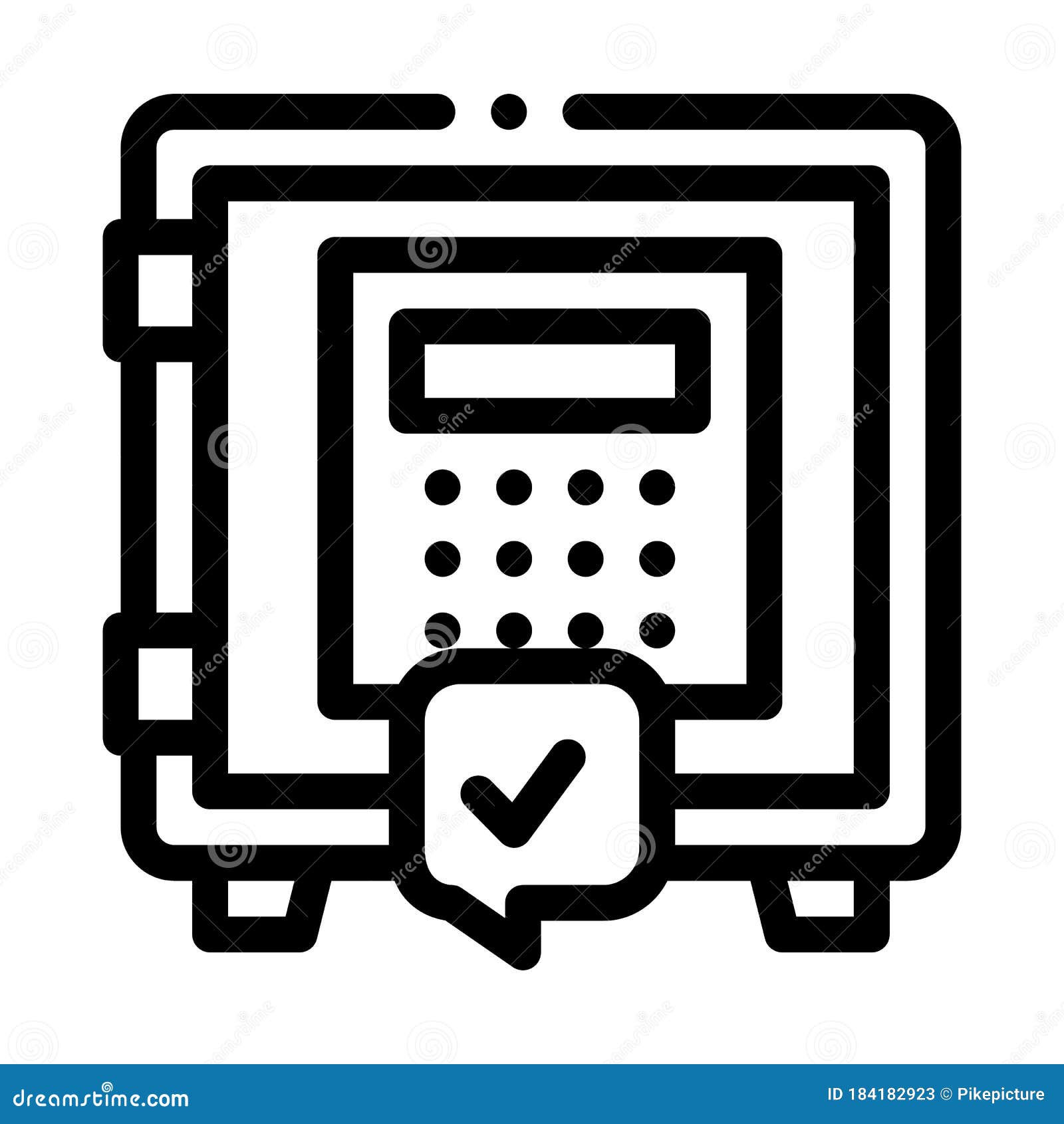 Code Safe Icon Vector Outline Illustration Stock Vector - Illustration ...