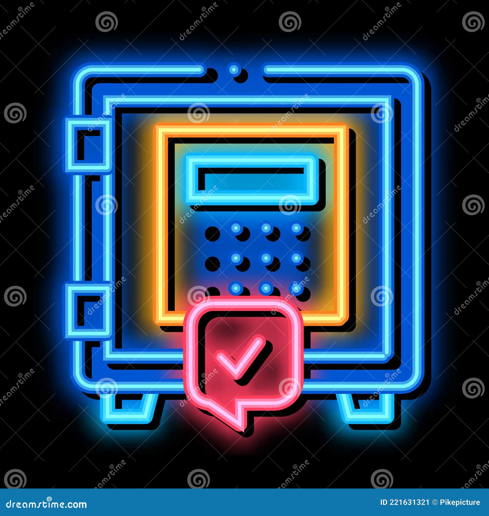 Code Safe Neon Glow Icon Illustration Stock Vector - Illustration of ...