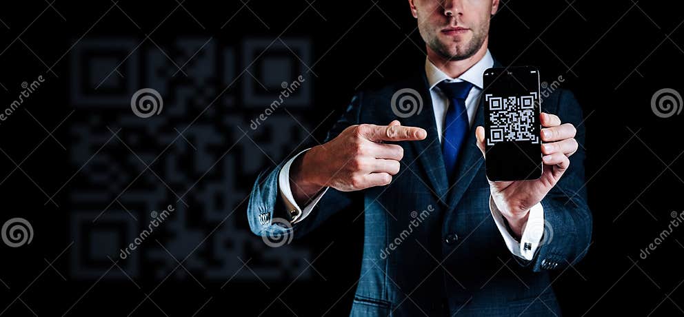 Code Scan Icon. Digital Mobile Smart Phone with Qr Code Scanner on ...