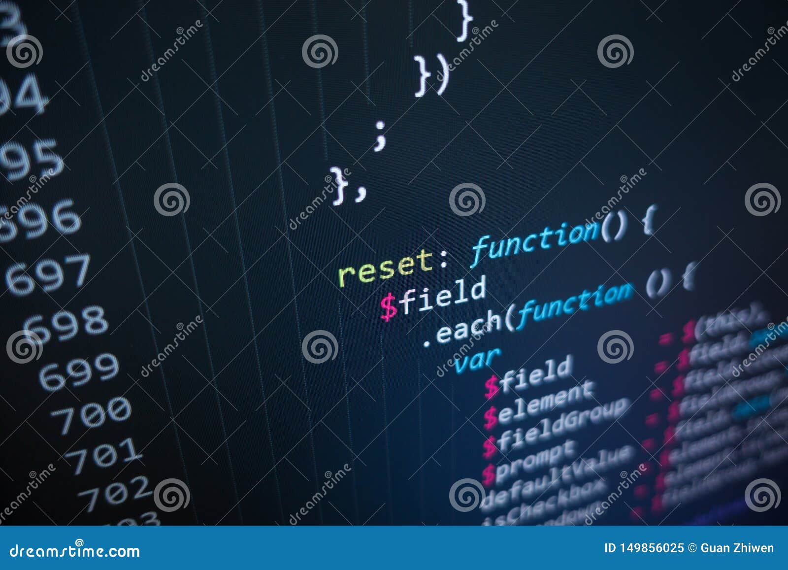 Code on screen stock image. Image of binary, function - 149856025