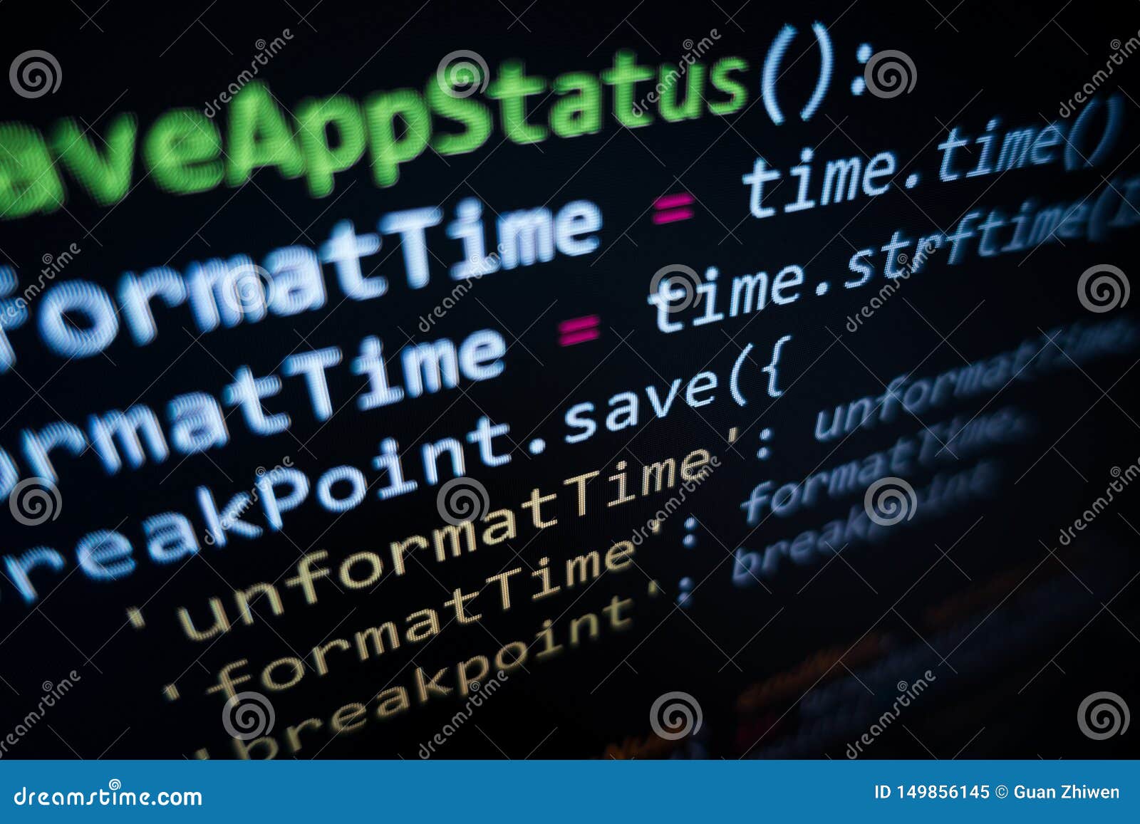 Code on screen stock image. Image of application, software - 149856145