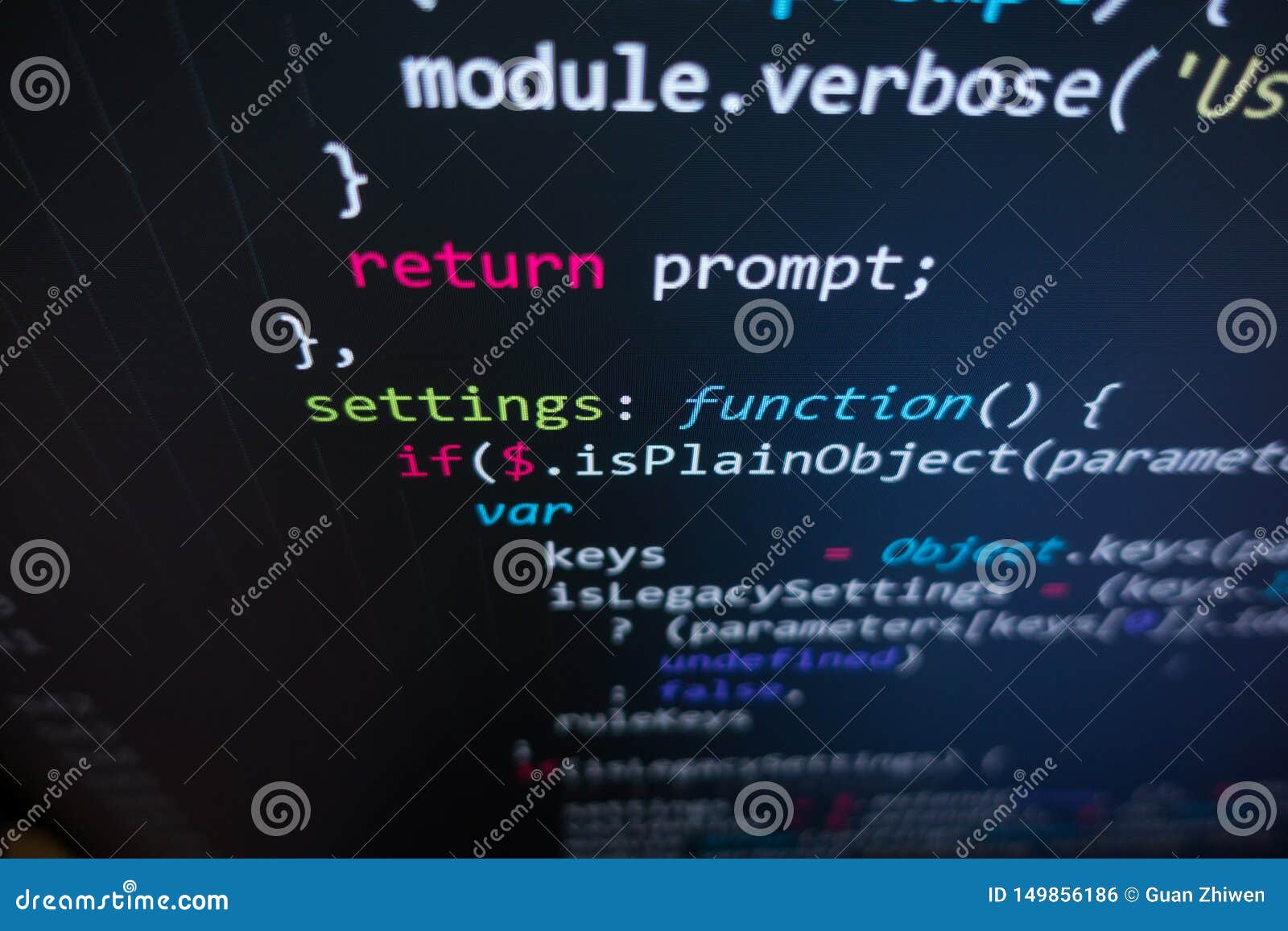 Code on screen stock photo. Image of source, programmer - 149856186