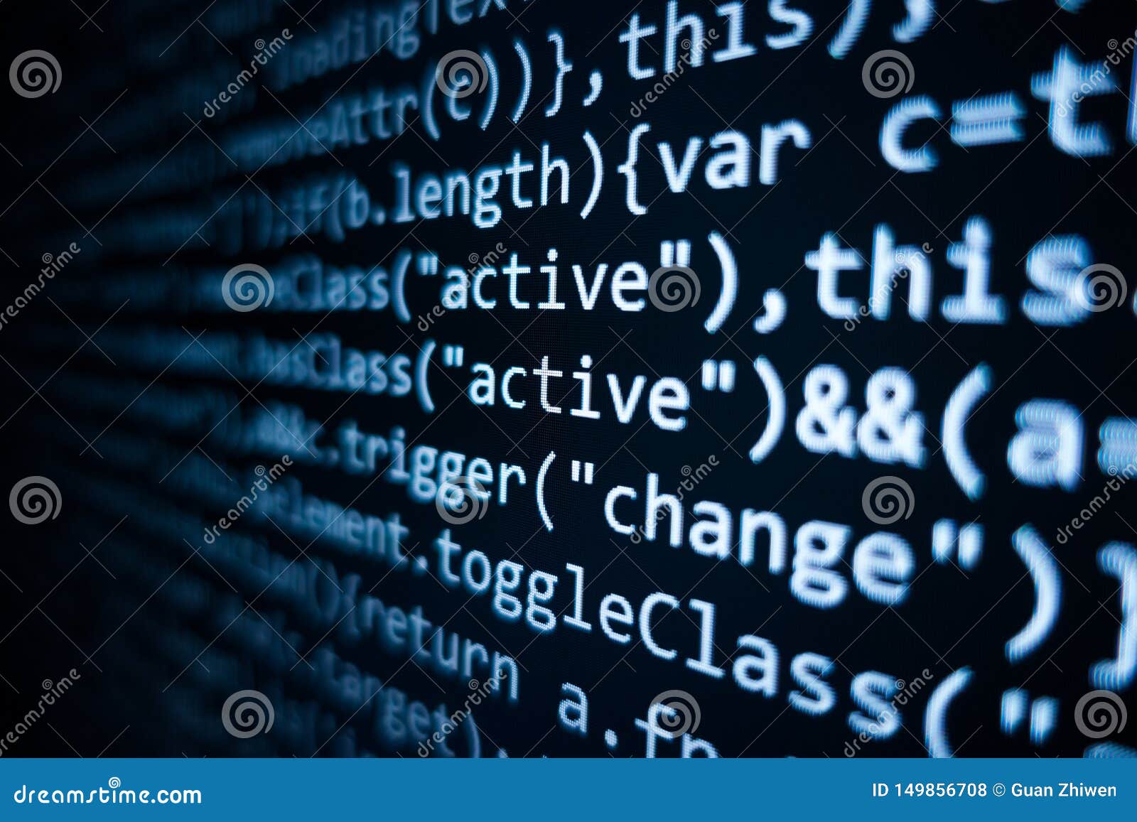 Code on screen stock photo. Image of javascript, code - 149856708