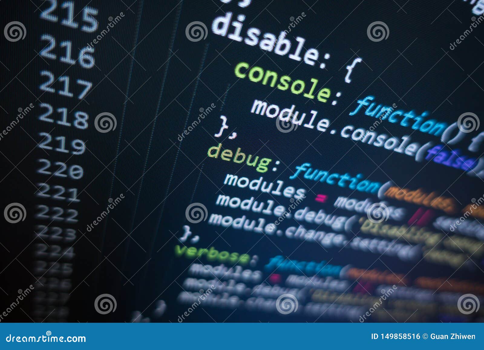 Code on screen stock photo. Image of data, symbol, development - 149858516