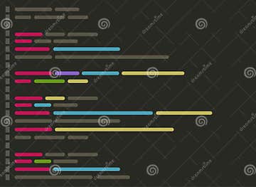 Code on Screen Vector Illustration, Flat Cartoon Coding or Programming ...