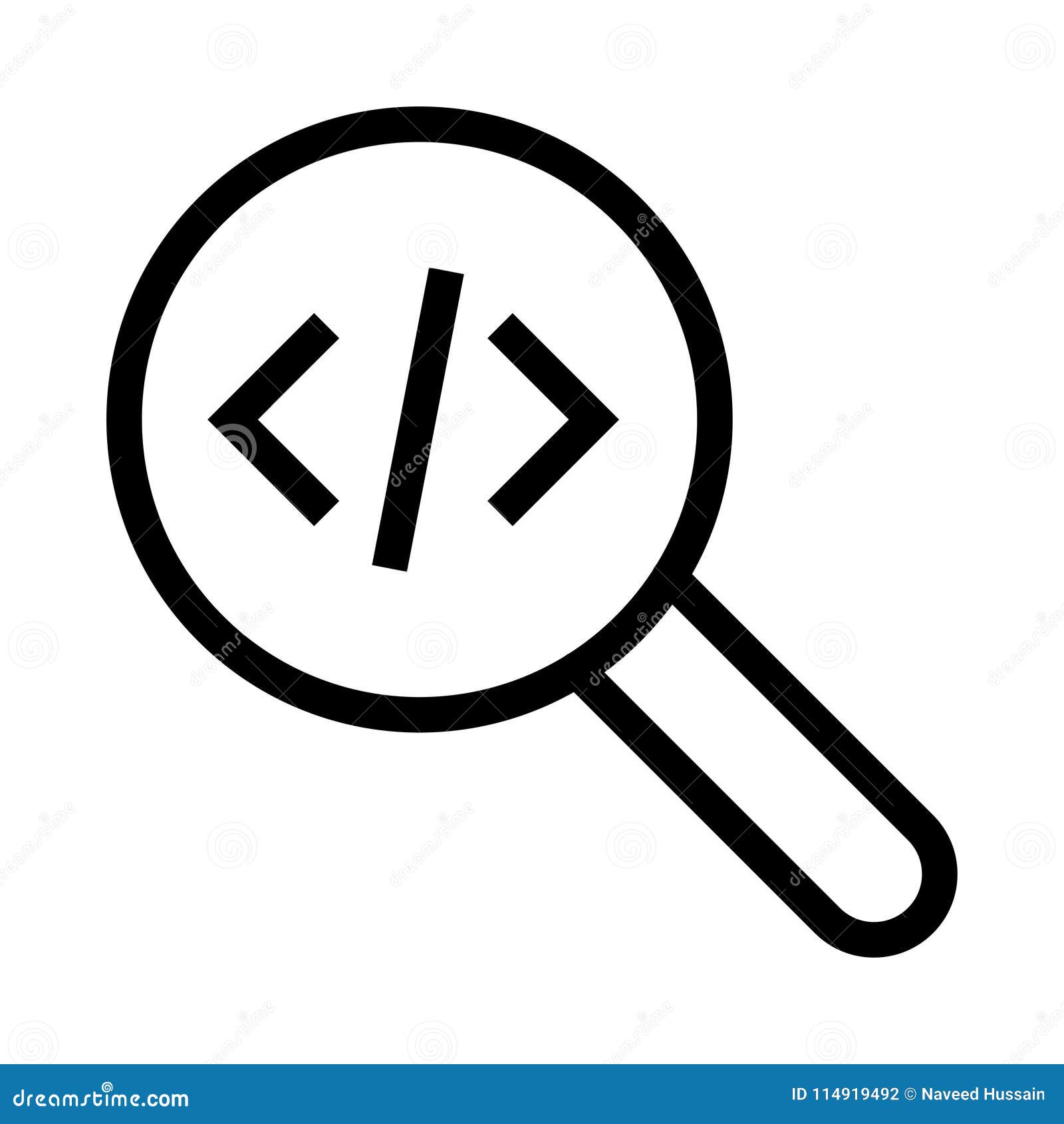 Code Search Vector Line Icon Stock Vector - Illustration of premium ...