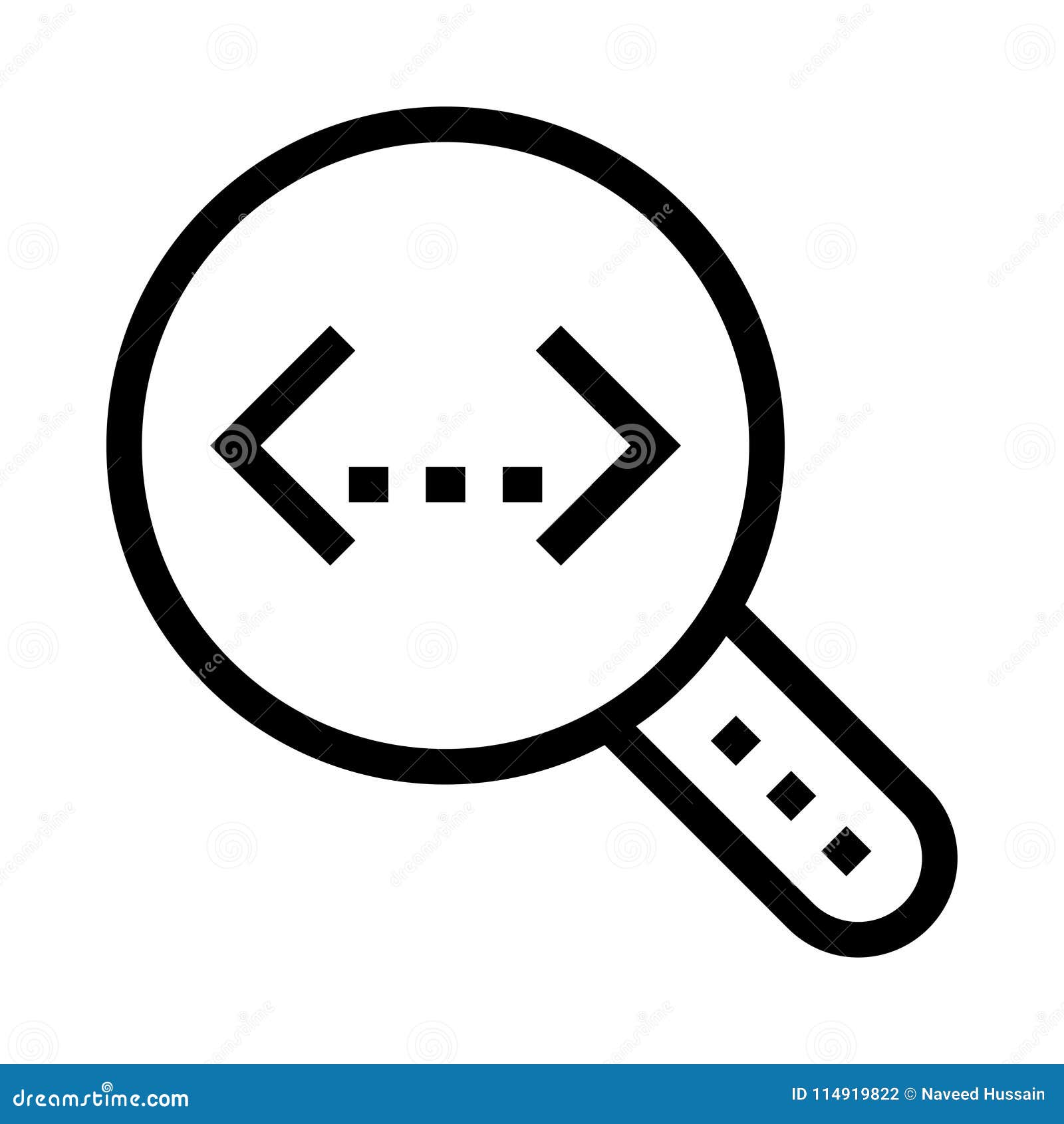 Code Search Vector Line Icon Stock Vector - Illustration of business ...