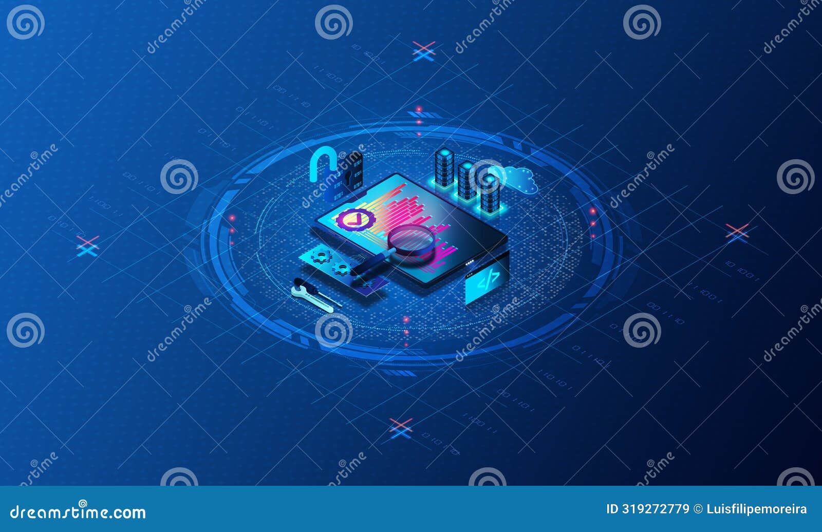 Code Signing and Integrity Verification Concept - 3D Illustration Stock ...