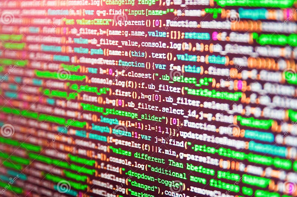 Code Source De Logiciel Plan Rapproché De Code Source Inscription Du Code De Programmation Sur L ...