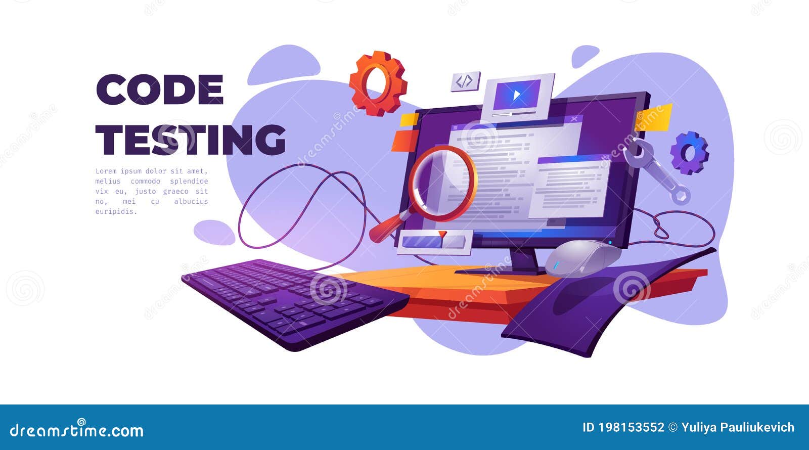 Functional Testing With Notebook Or Laptop With Magnifying Glass And ...