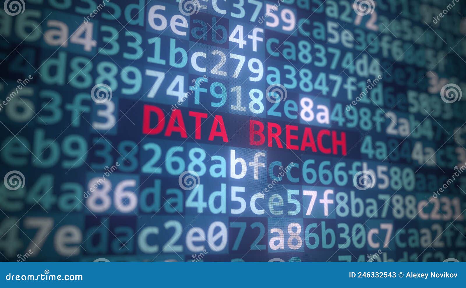 DATA BREACH Text and Source Code on the Computer Monitor Stock Video - Video of blue ...