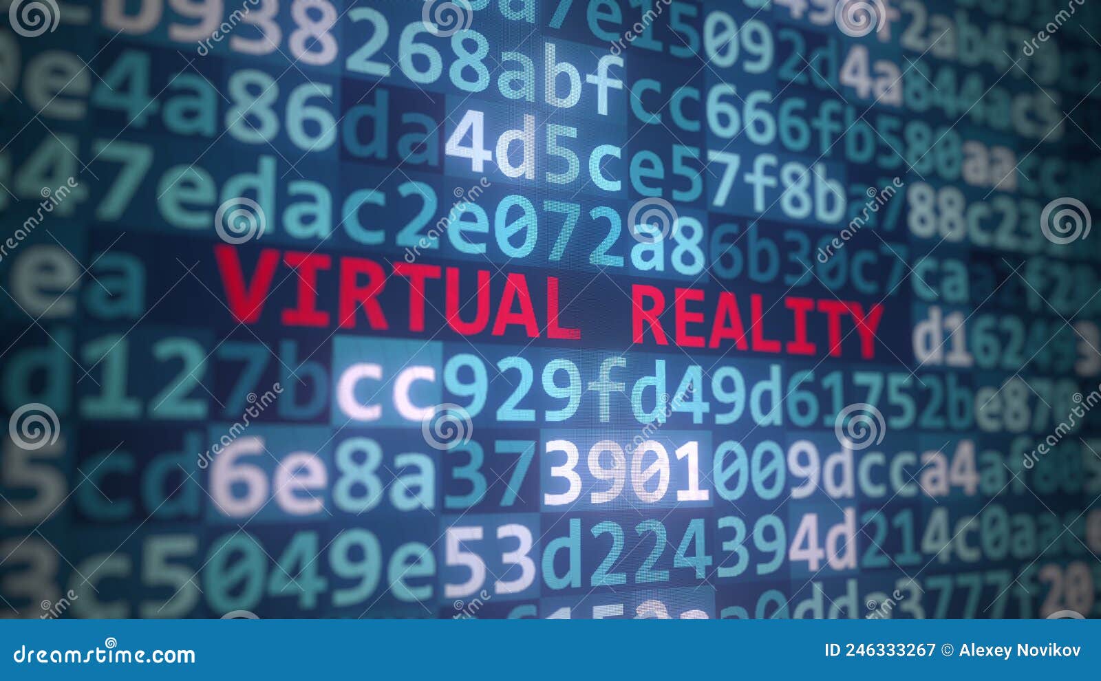 VIRTUAL REALITY Text and Source Code on the Computer Monitor, 3D ...
