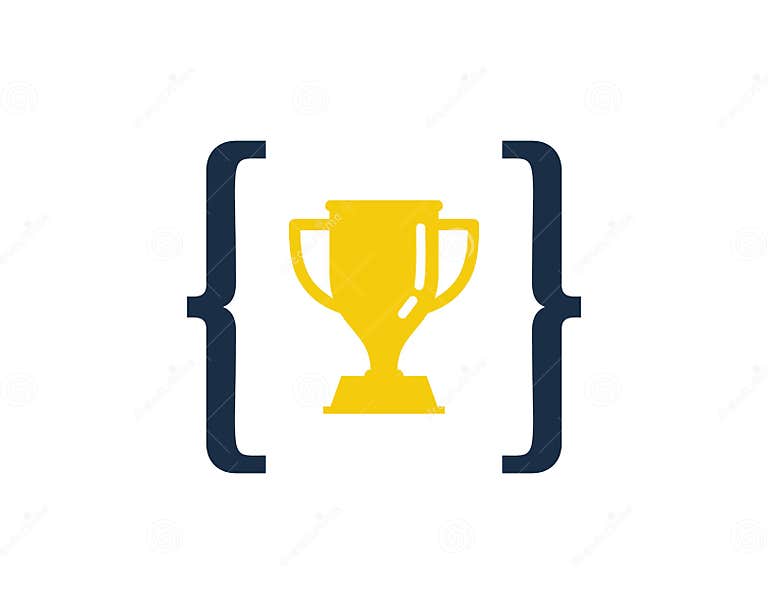 Code Trophy Icon Logo Design Element Stock Vector - Illustration of ...