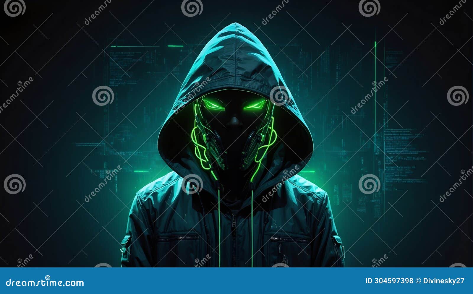 Techno Sonata: Masked Maestro's Cyber Rondo. Generative AI Royalty-Free ...