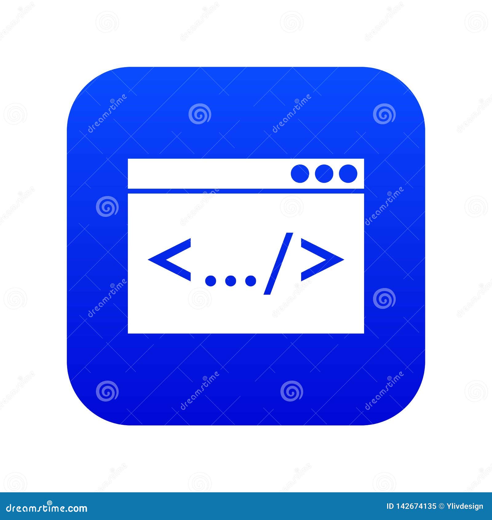 Code Window Icon Digital Blue Stock Vector - Illustration of browser ...